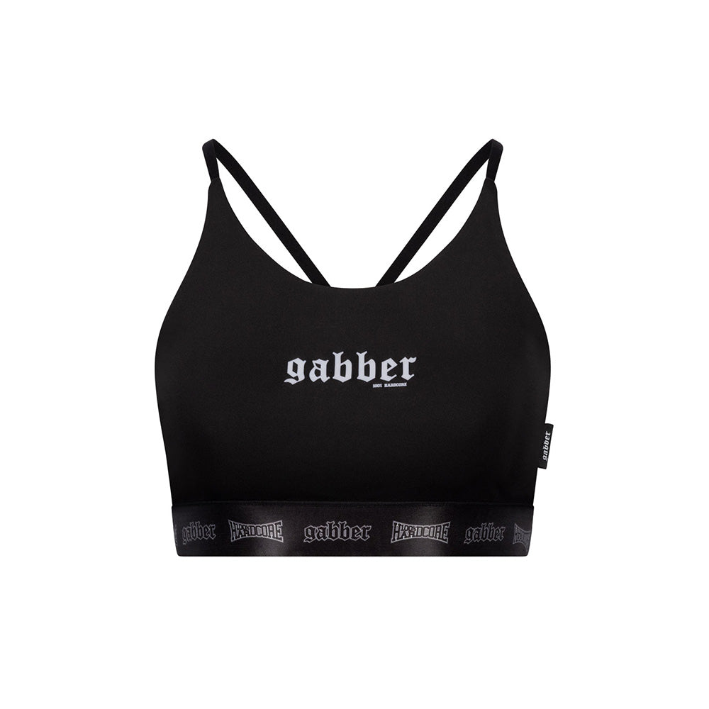 Gabber Women Sport Top Taping Black – 100% Hardcore