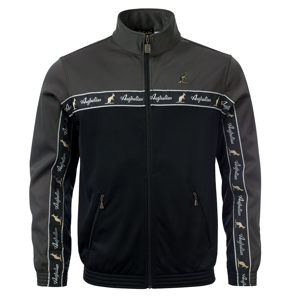Australian Duo Training Jacket With Taping Black | Green Dill – 100% ...