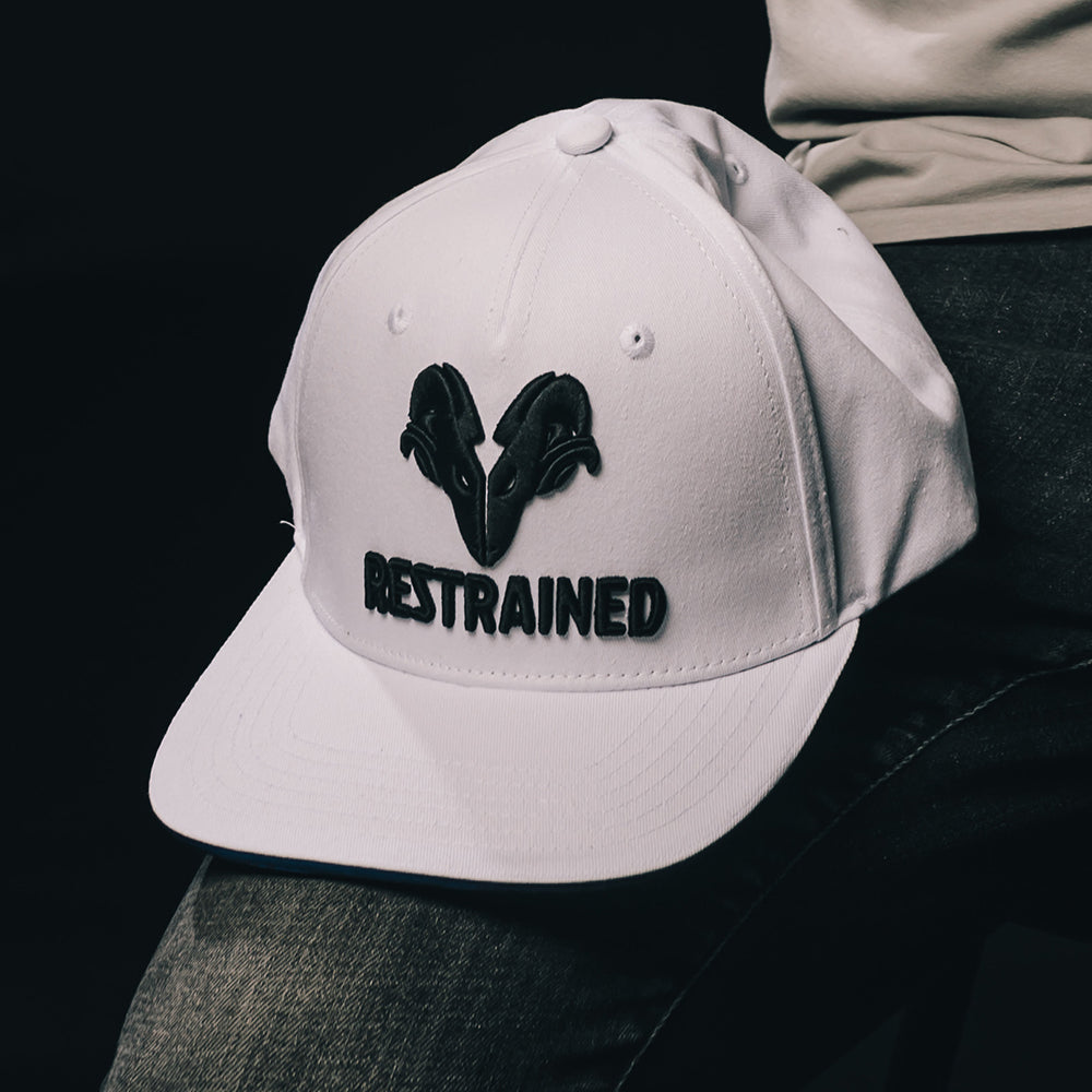 Restrained Rulebreaker Cap White – 100% Hardcore